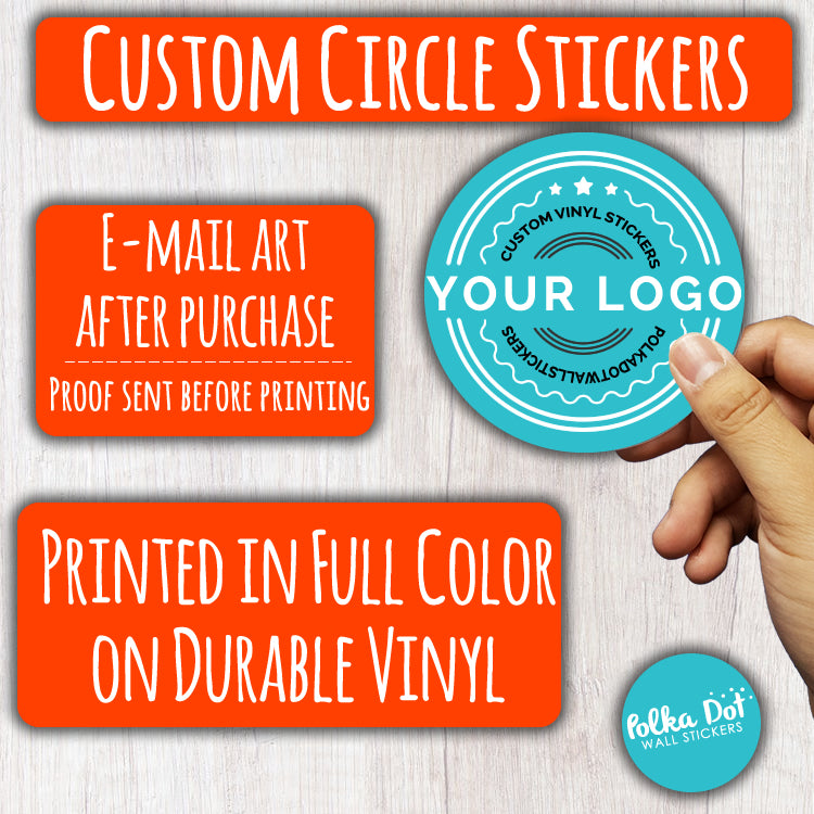 Custom Circle Vinyl Stickers - Gloss or Matte Finish – Polka Dot Wall ...