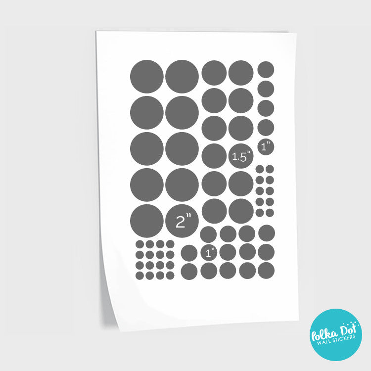 68 Dots - Mini Max Assorted Size Polka Dot Wall Decals half inch to 2 ...
