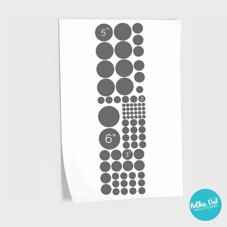 80 Dots - Assorted Size Polka Dot Wall Decals 1 inch to 6 Inch – Polka ...